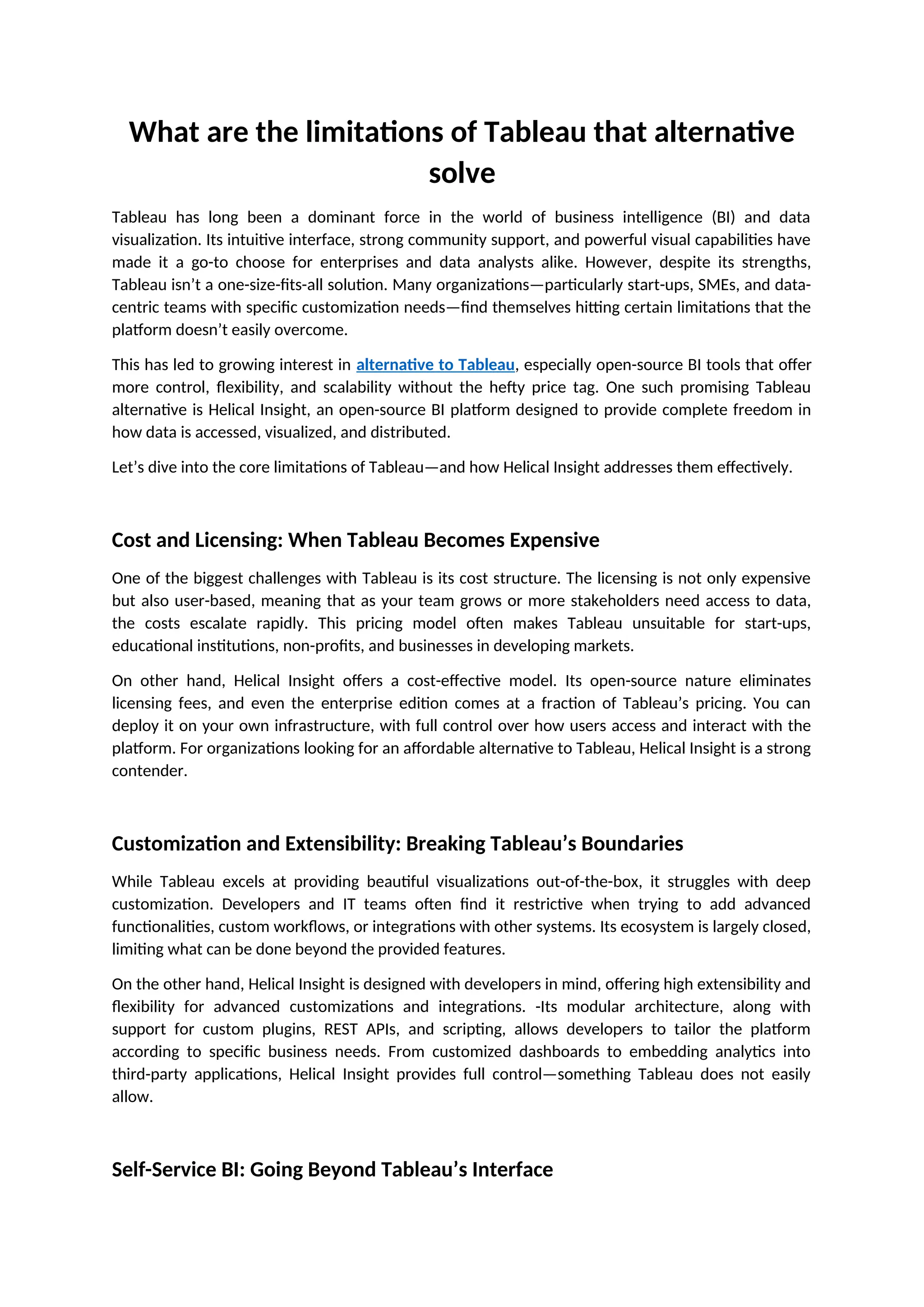 What are the limitations of Tableau that alternative solve.docx