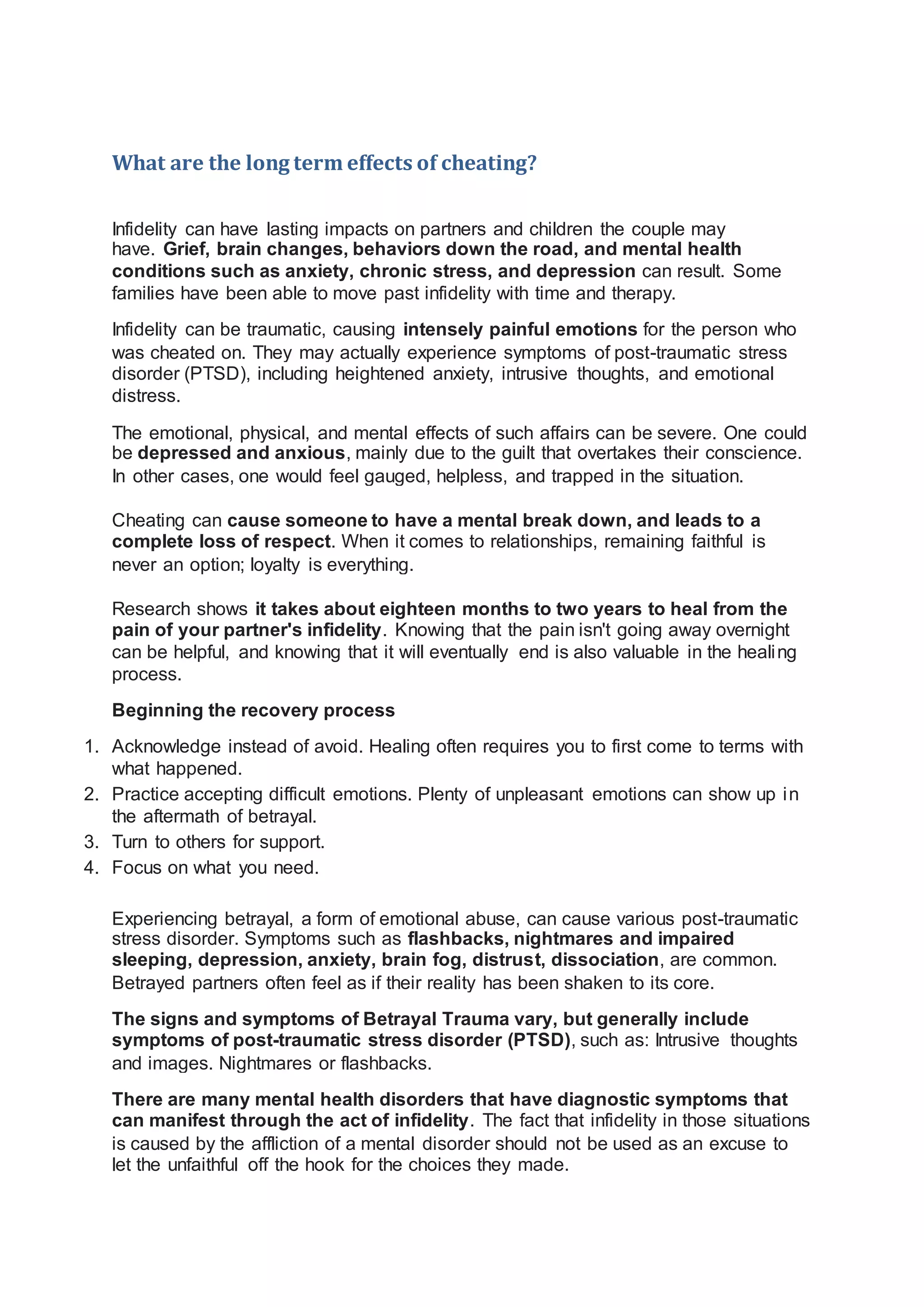 What are the long term effects of cheating.docx