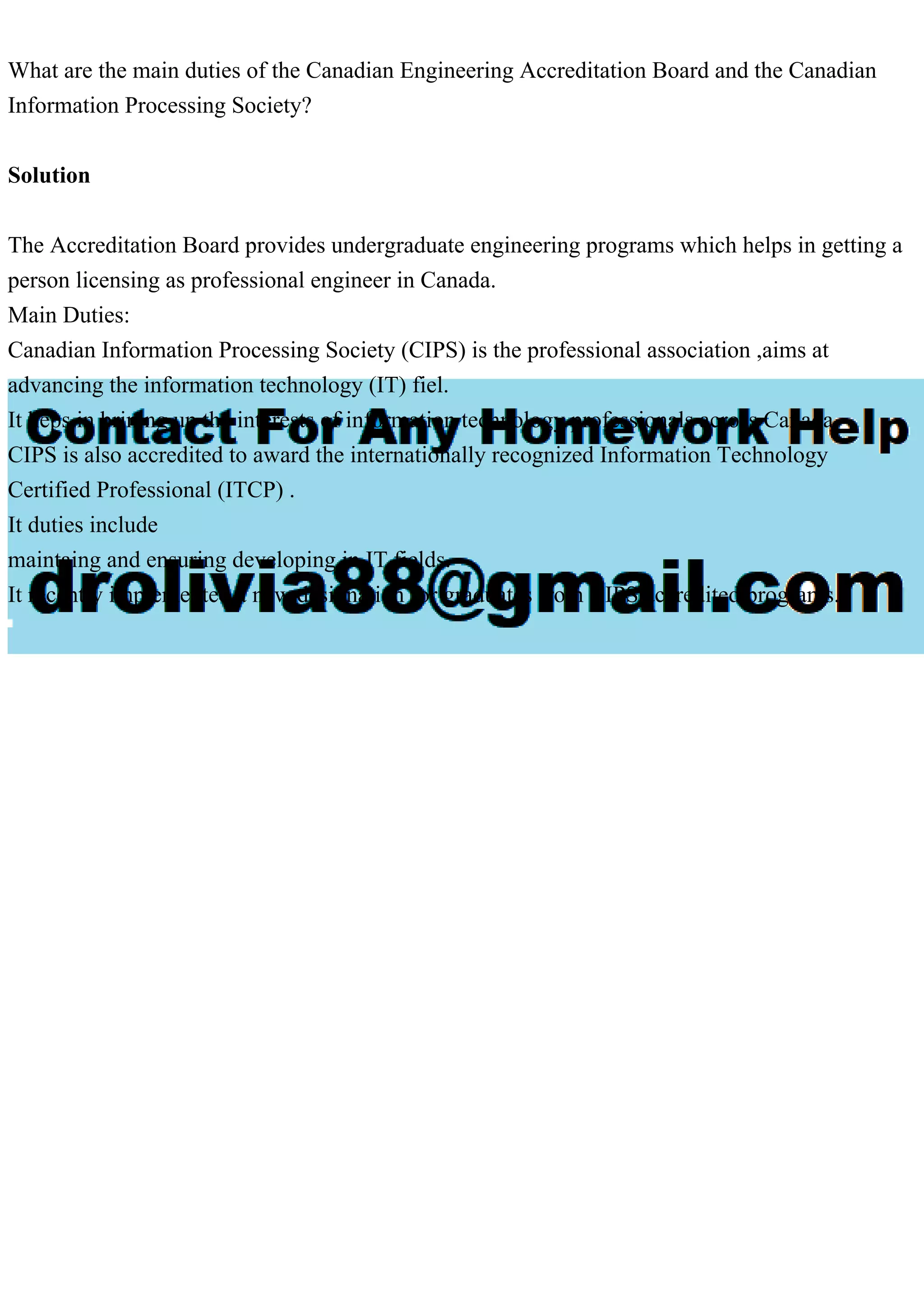 What are the main duties of the Canadian Engineering Accreditation B.pdf