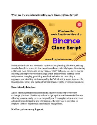 What are the main functionalities of a Binance Clone Script.pdf