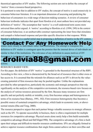 What are the main motives for establishing an international joint ve ...