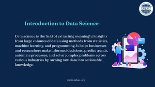 What are the main topics in Data Science | IABAC | PDF