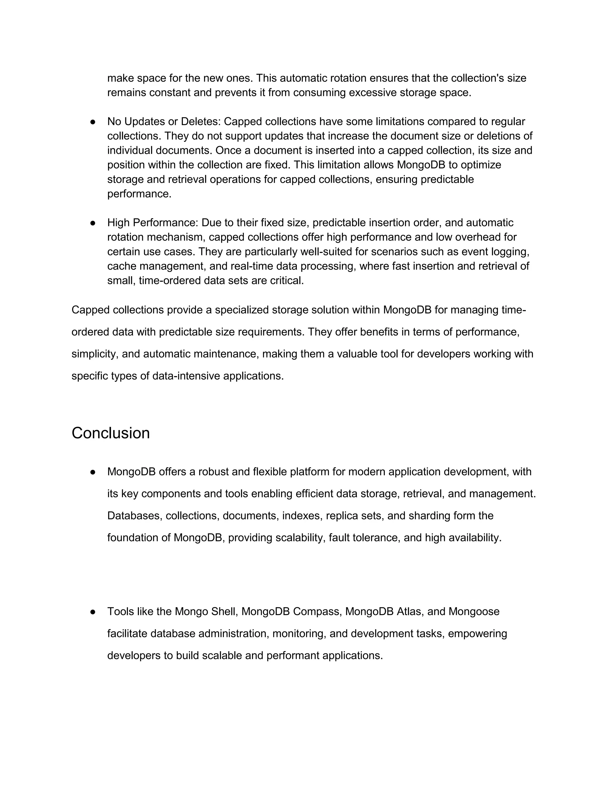 What are the major components of MongoDB and the major tools used in it.docx