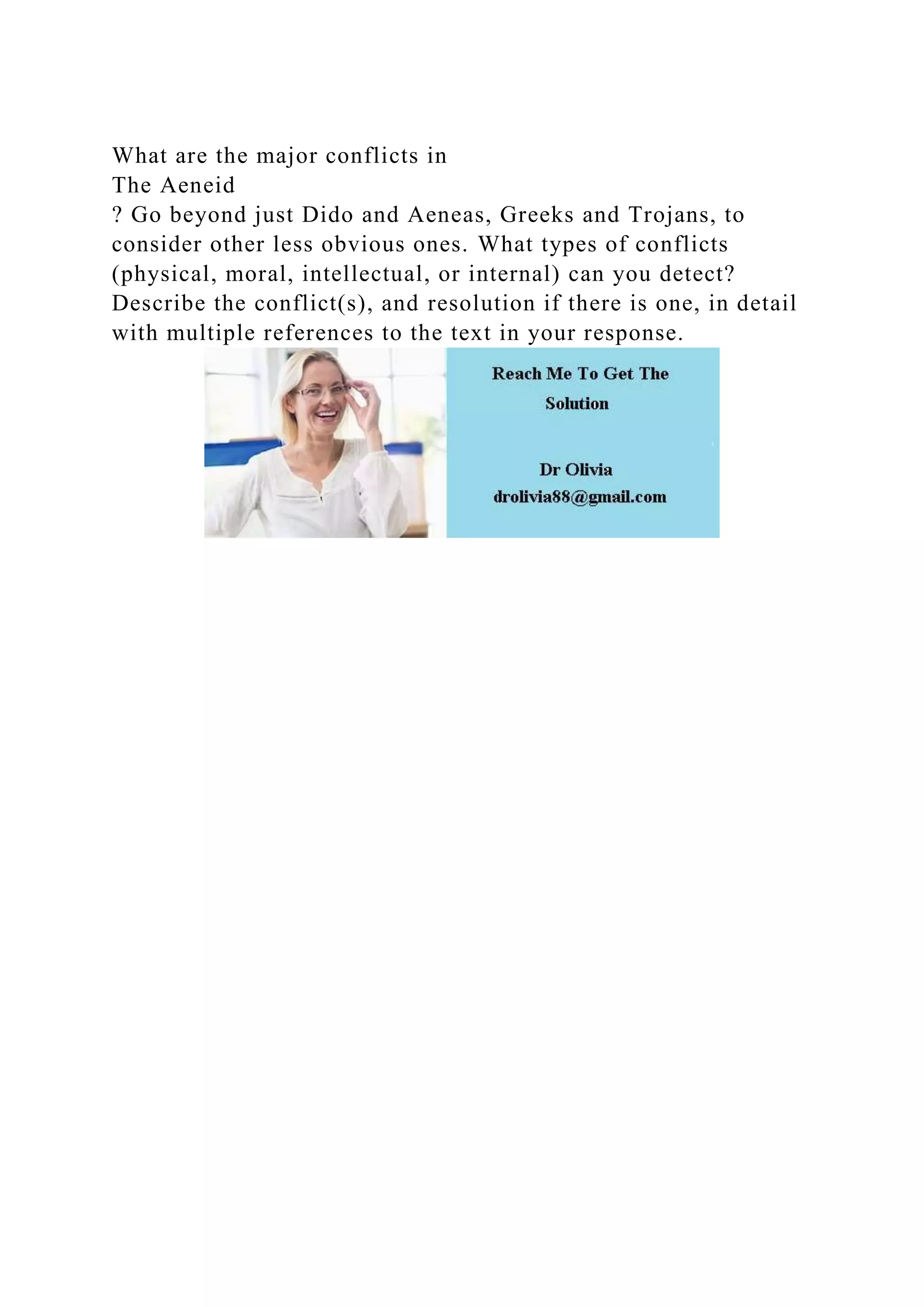 What are the major conflicts in The Aeneid Go beyond just Dido | DOCX