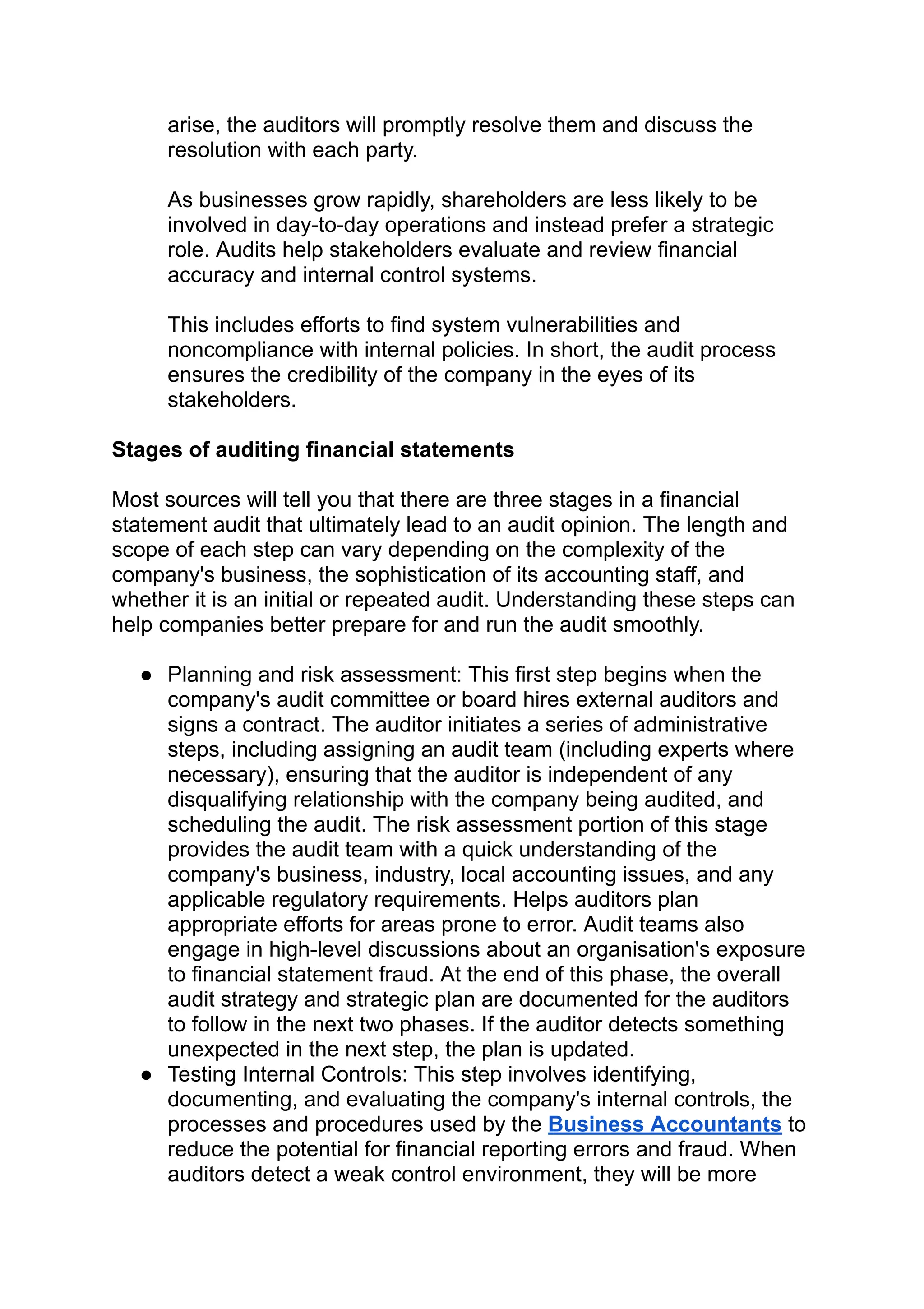 What are the major steps in a financial statement audit.pdf