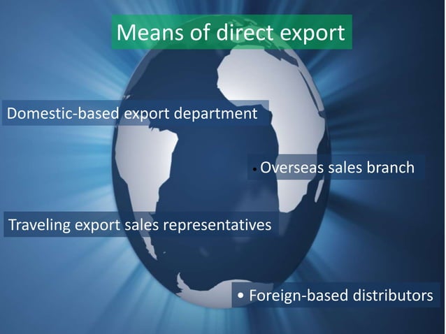 What are the major ways of entering a foreign market | PPT