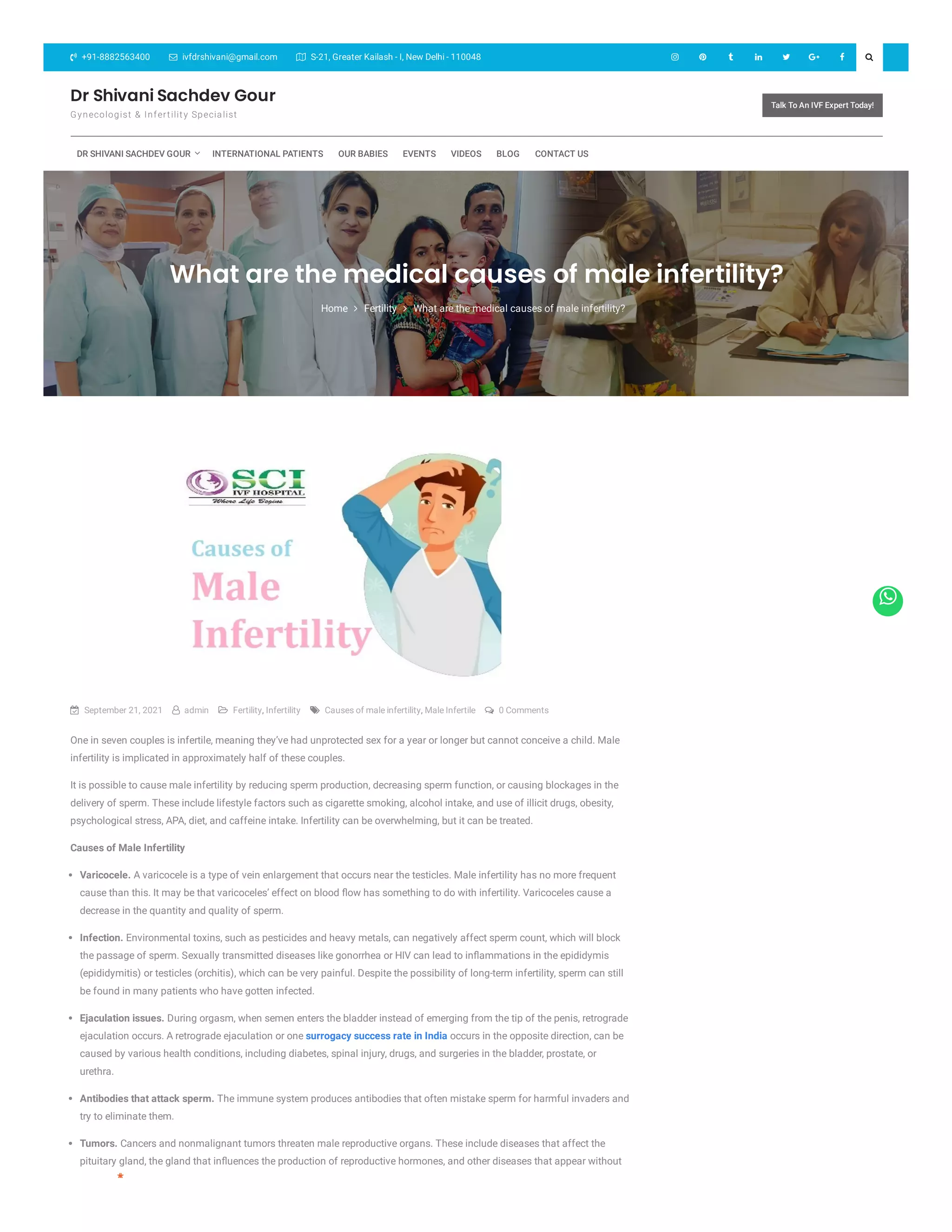 What are the medical causes of male infertility? | PDF