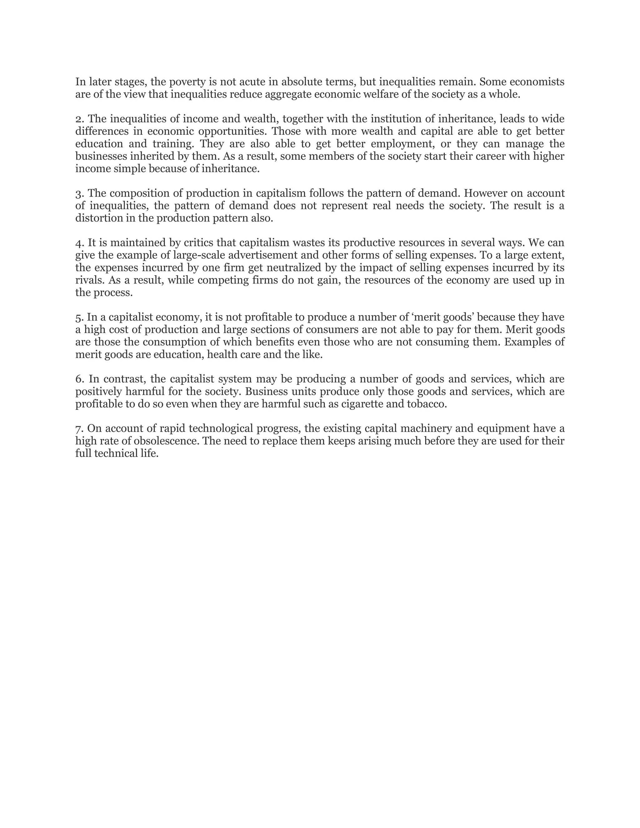 What are the merits and demerits of capitalism | DOCX