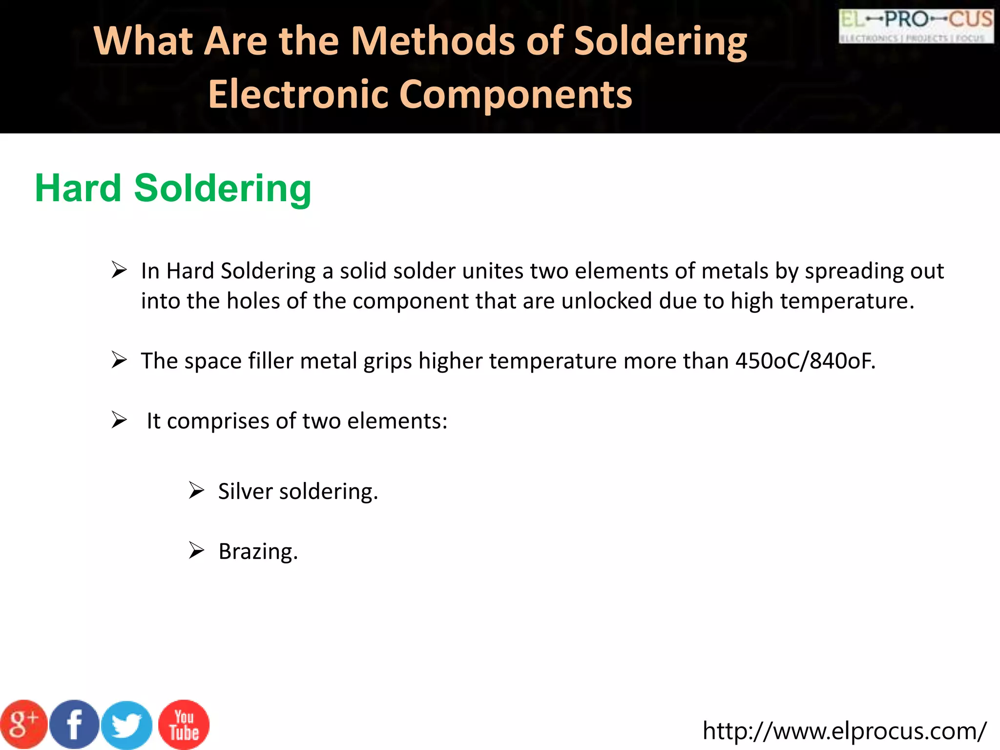 What are the methods of soldering electronic components | PPT