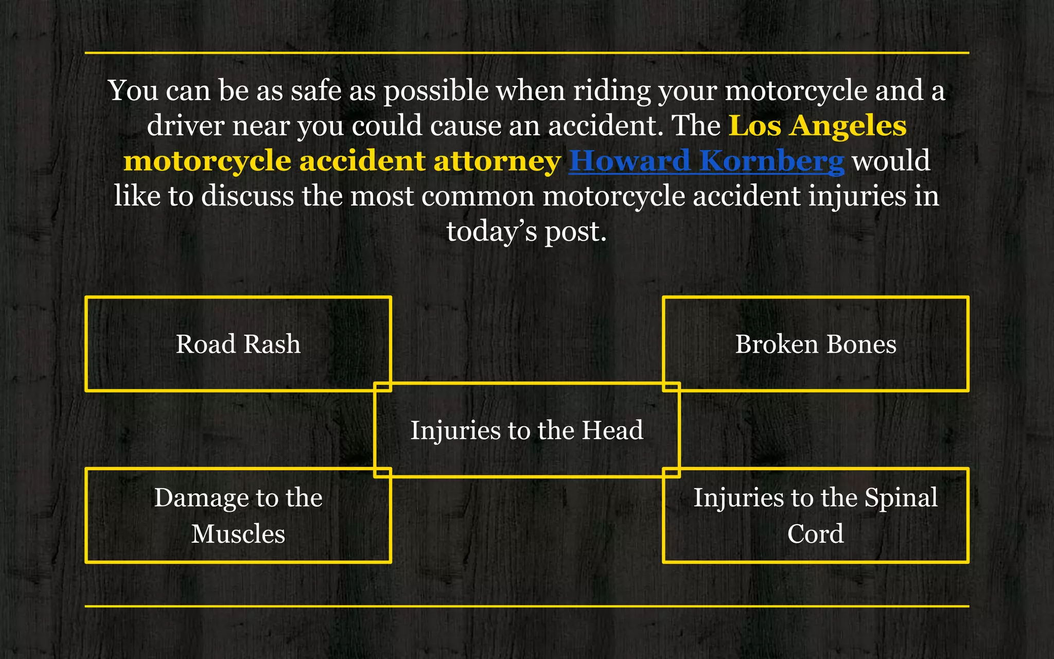 What are the most common motorcycle accident injuries | PPT