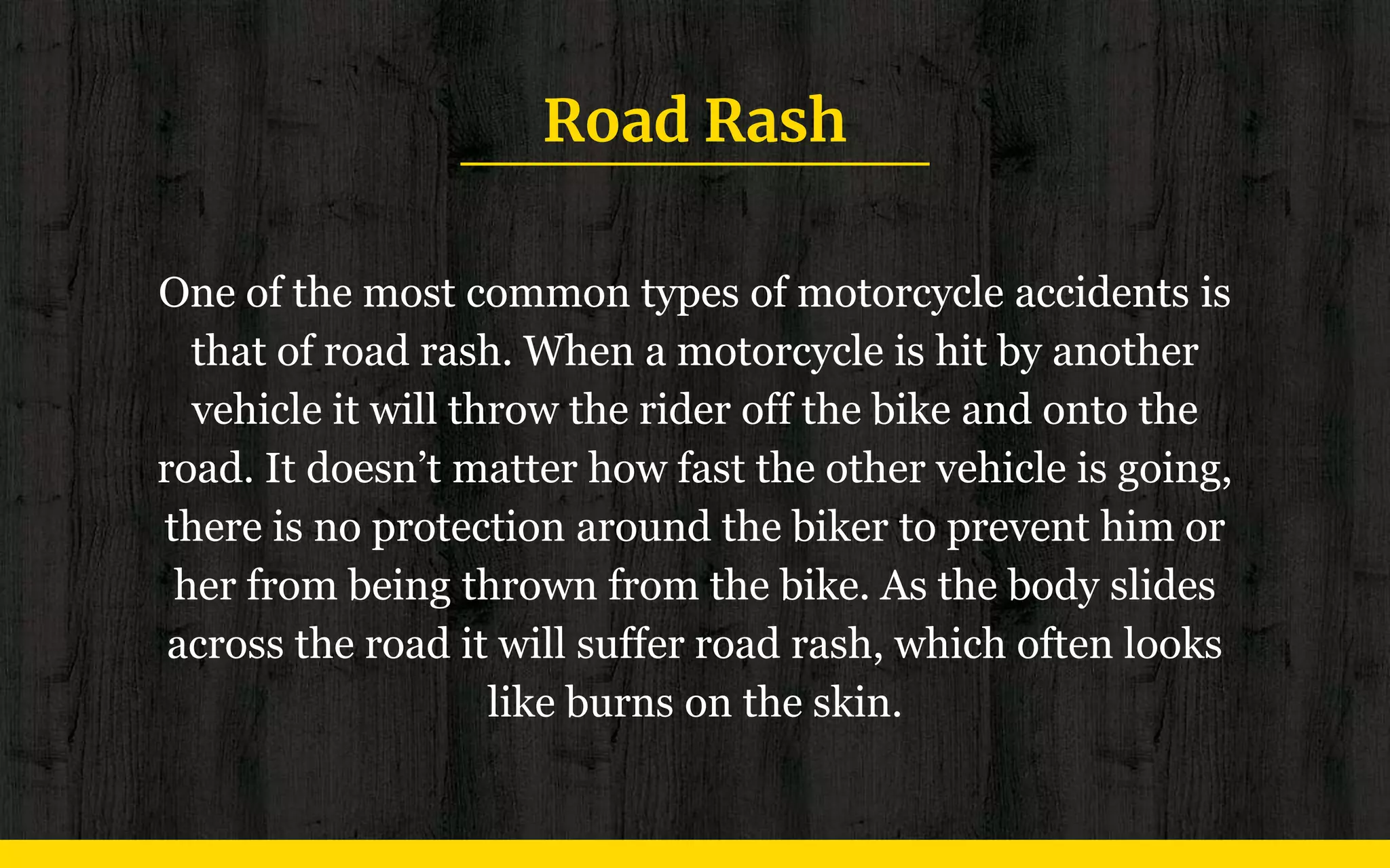 What are the most common motorcycle accident injuries | PPT