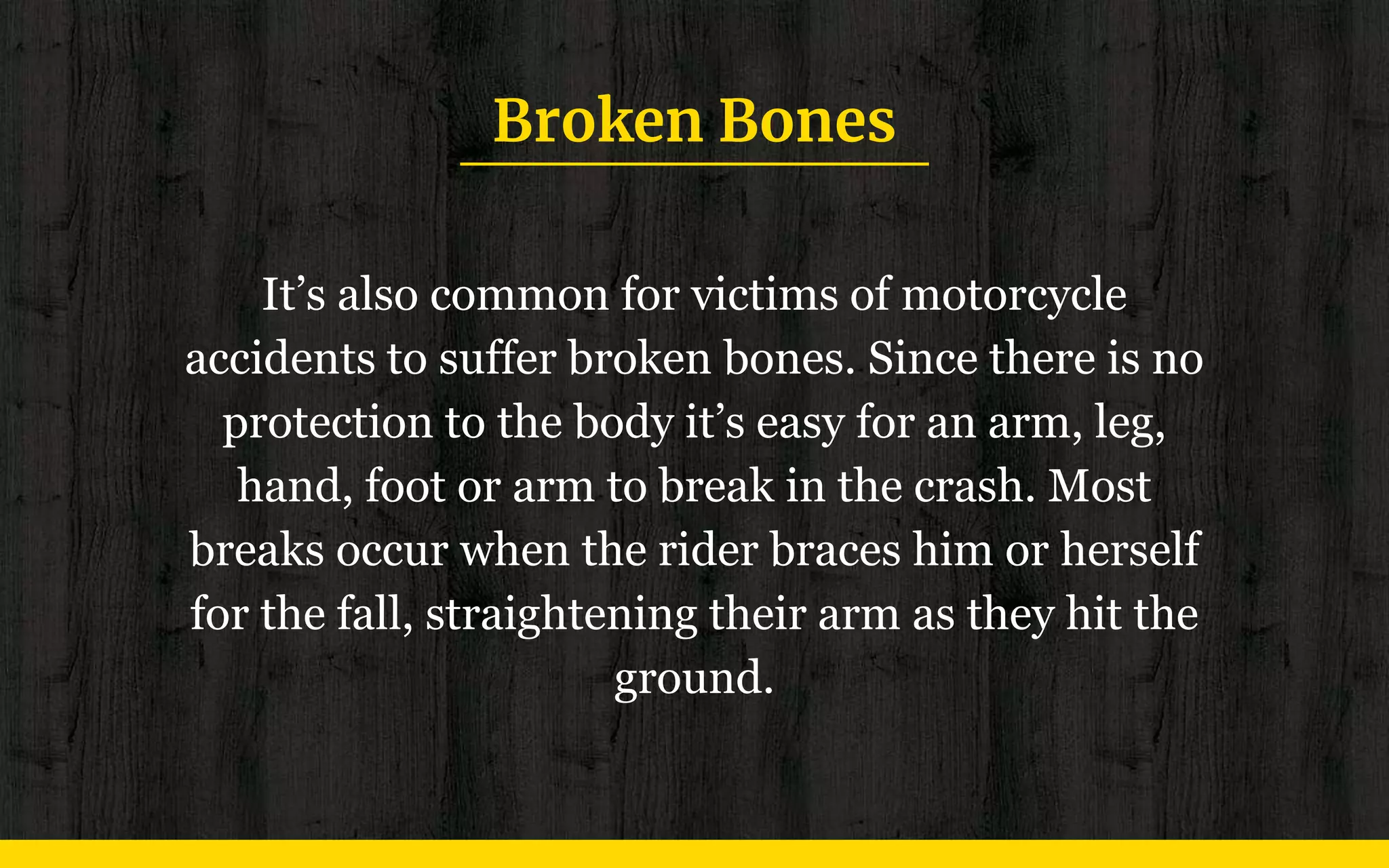 What are the most common motorcycle accident injuries | PPT