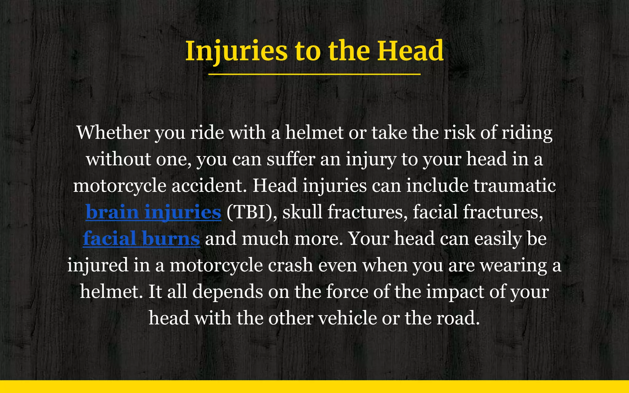 What are the most common motorcycle accident injuries | PPT