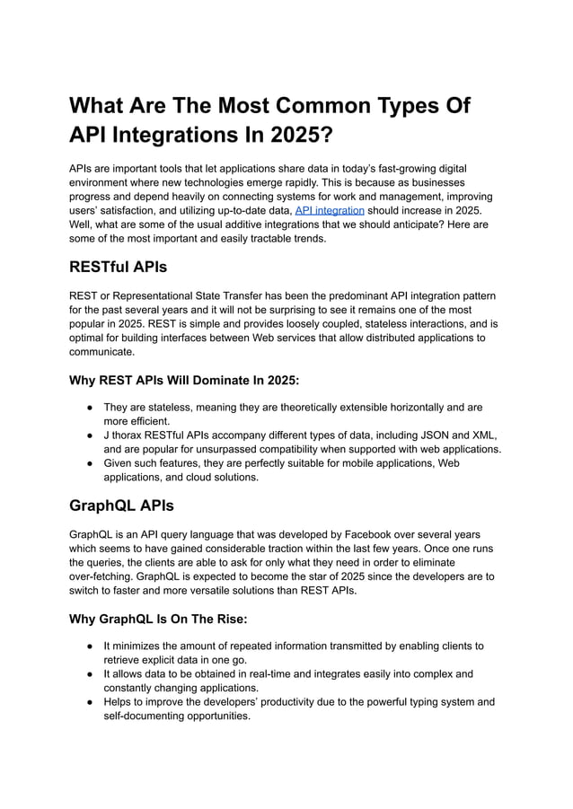 What Are The Most Common Types Of API Integrations In 2025.docx.pdf