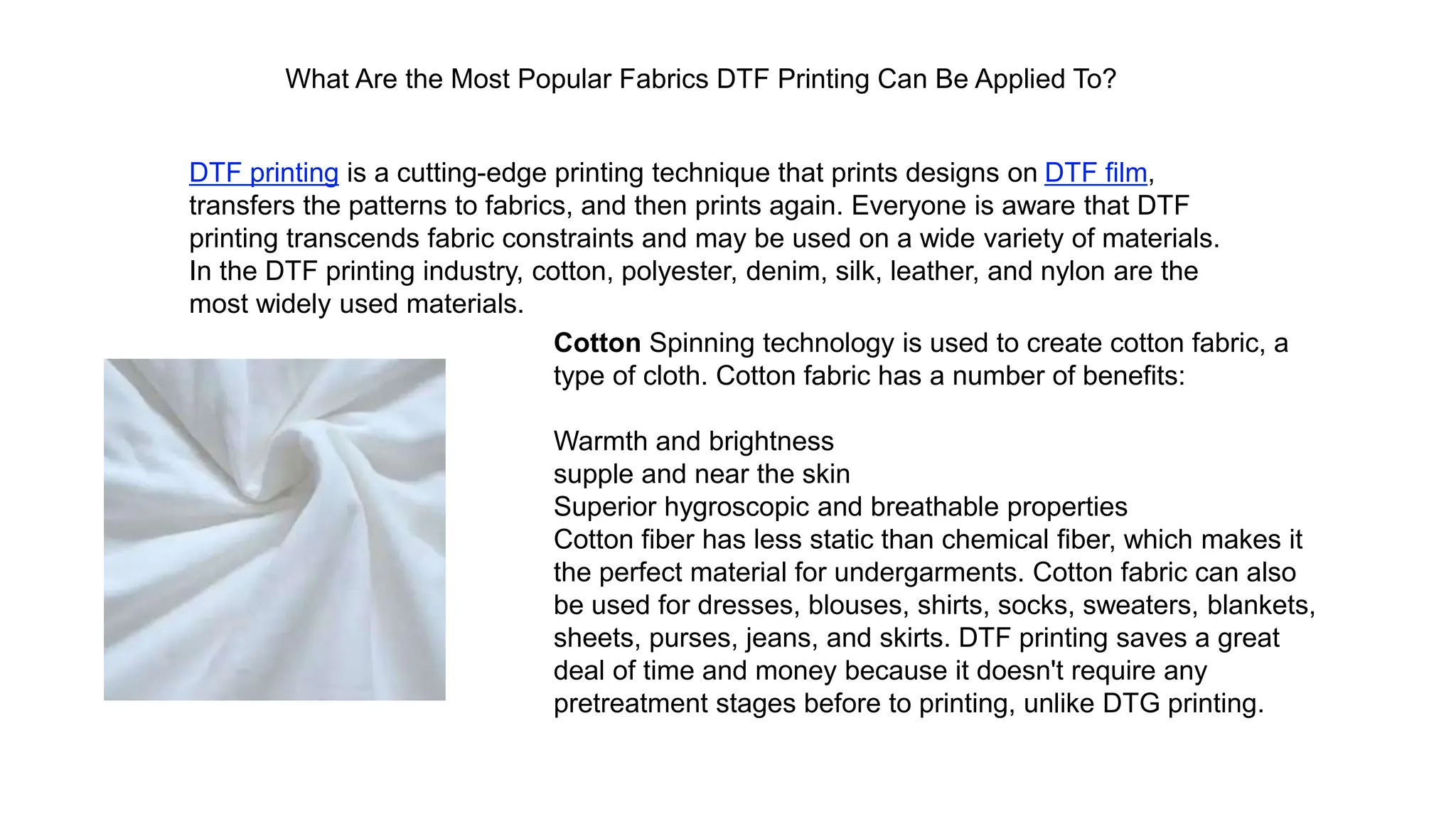 What Are the Most Popular Fabrics DTF Printing Can Be Applied To.pptx