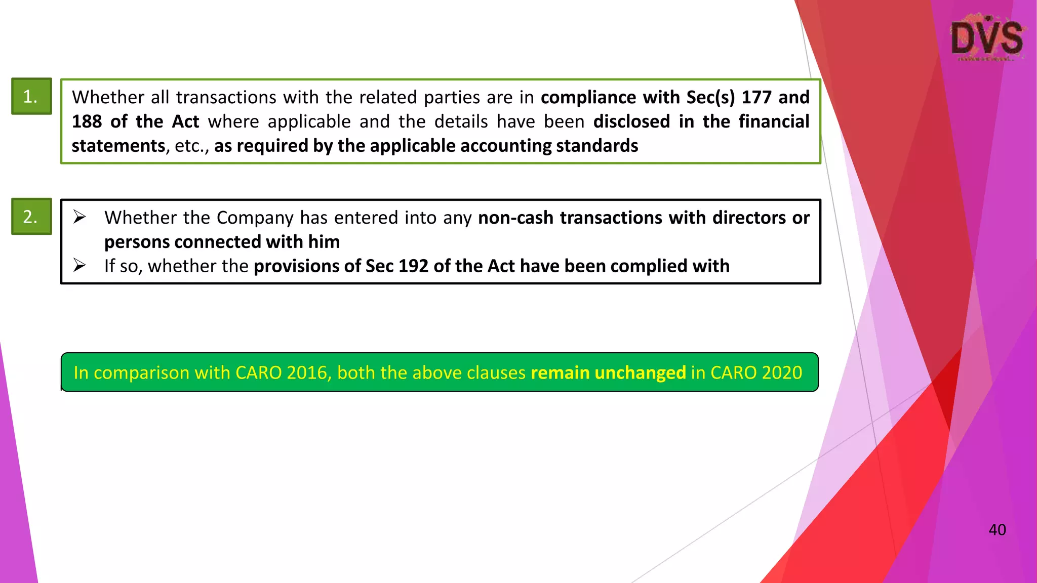 What are the new reporting requirements in CARO, 2020? | PPTX