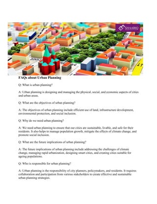 What are the objectives and need for urban planning.docx