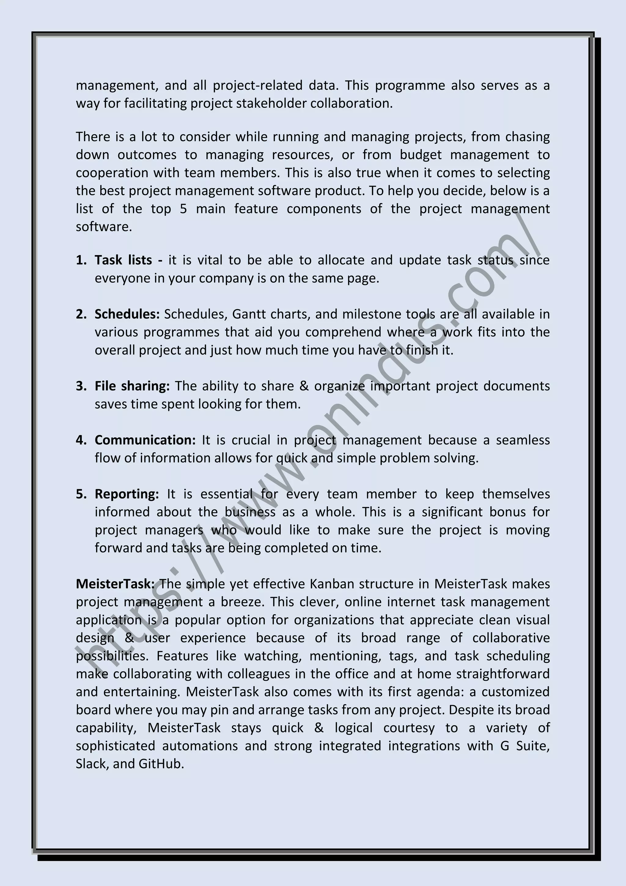 Major Objective of Project Management Information System | PDF | Computer Software and ...