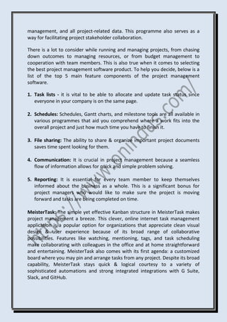 Major Objective of Project Management Information System | PDF ...