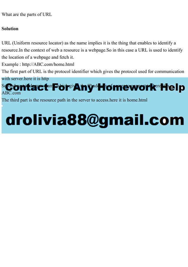 What are the parts of URLSolutionURL (Uniform resource locator.pdf