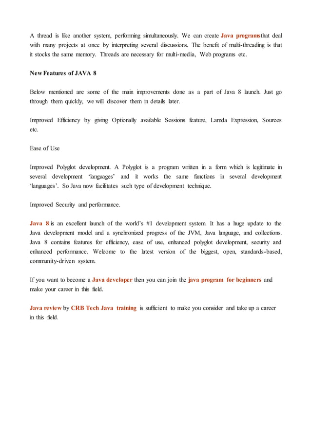 What are the popular features of java? | PDF