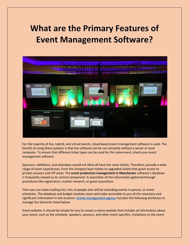 What are the Primary Features of Event Management Software? | PDF | Web Conferencing | Computer ...