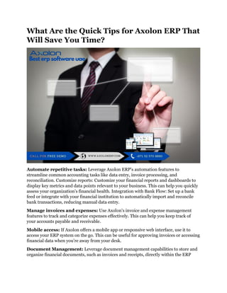 What Are the Quick Tips for Axolon ERP That Will Save You Time.pdf