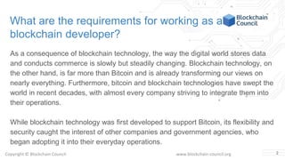 What are the requirements for becoming a blockchain developer | PPT