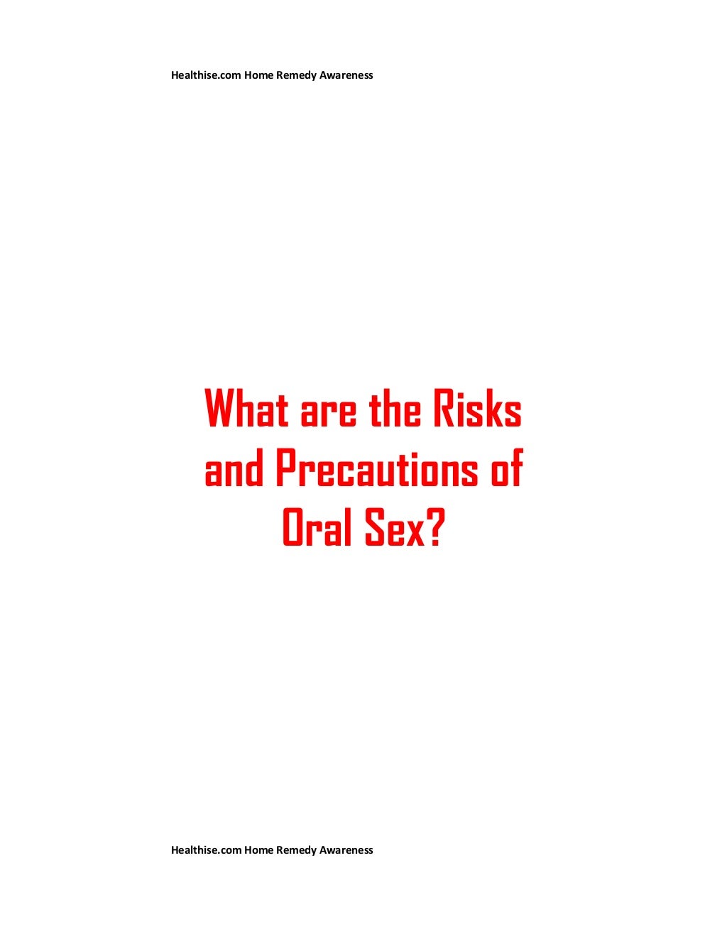 What Are The Risks And Precautions Of Oral Sex Healthise Oral Sex Tips Information
