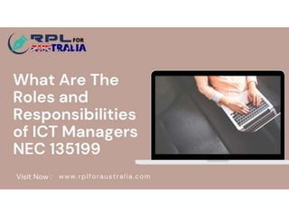 What Are The Roles and Responsibilities of ICT Managers NEC 135199 | PPT