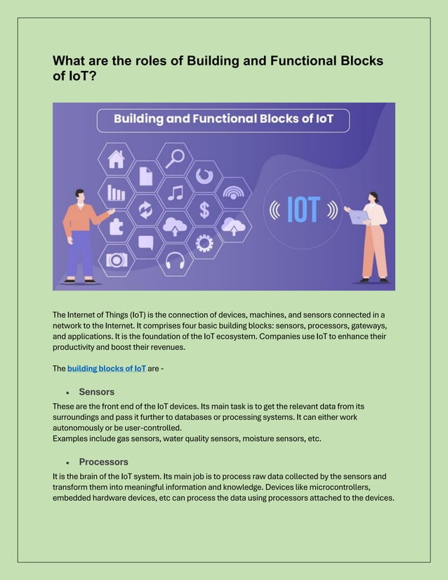 What are the roles of Building and Functional Blocks of IoT.pdf