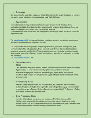 What are the roles of Building and Functional Blocks of IoT.pdf