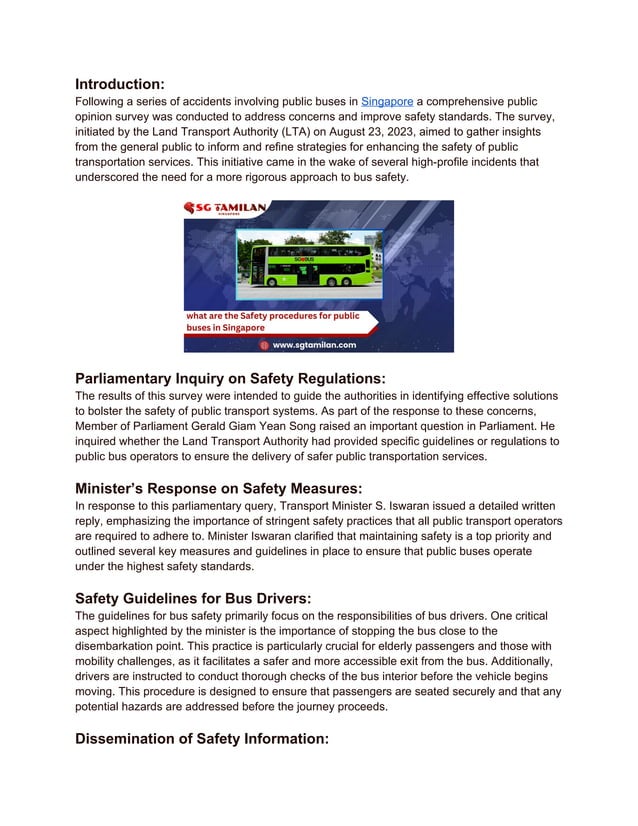 what are the Safety procedures for public buses in Singapore.docx