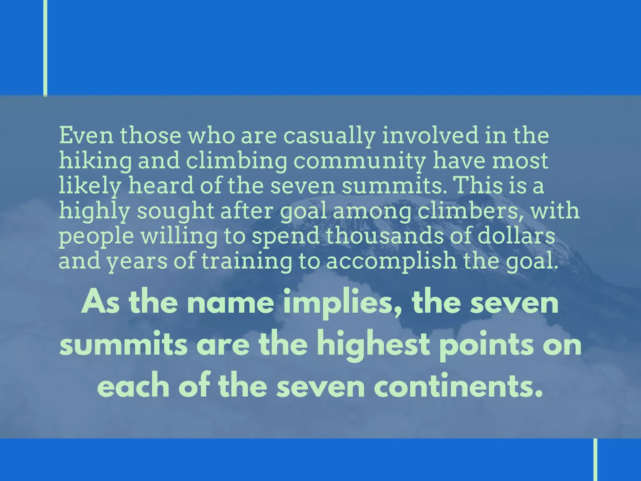 What Are The Seven Summits? | Adam Gant | PDF