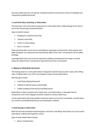 What Are the Signs of Chain Pulley Failure | DOCX