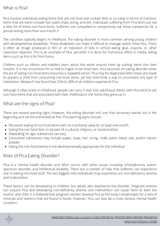 What are the signs of pica eating disorder | PDF
