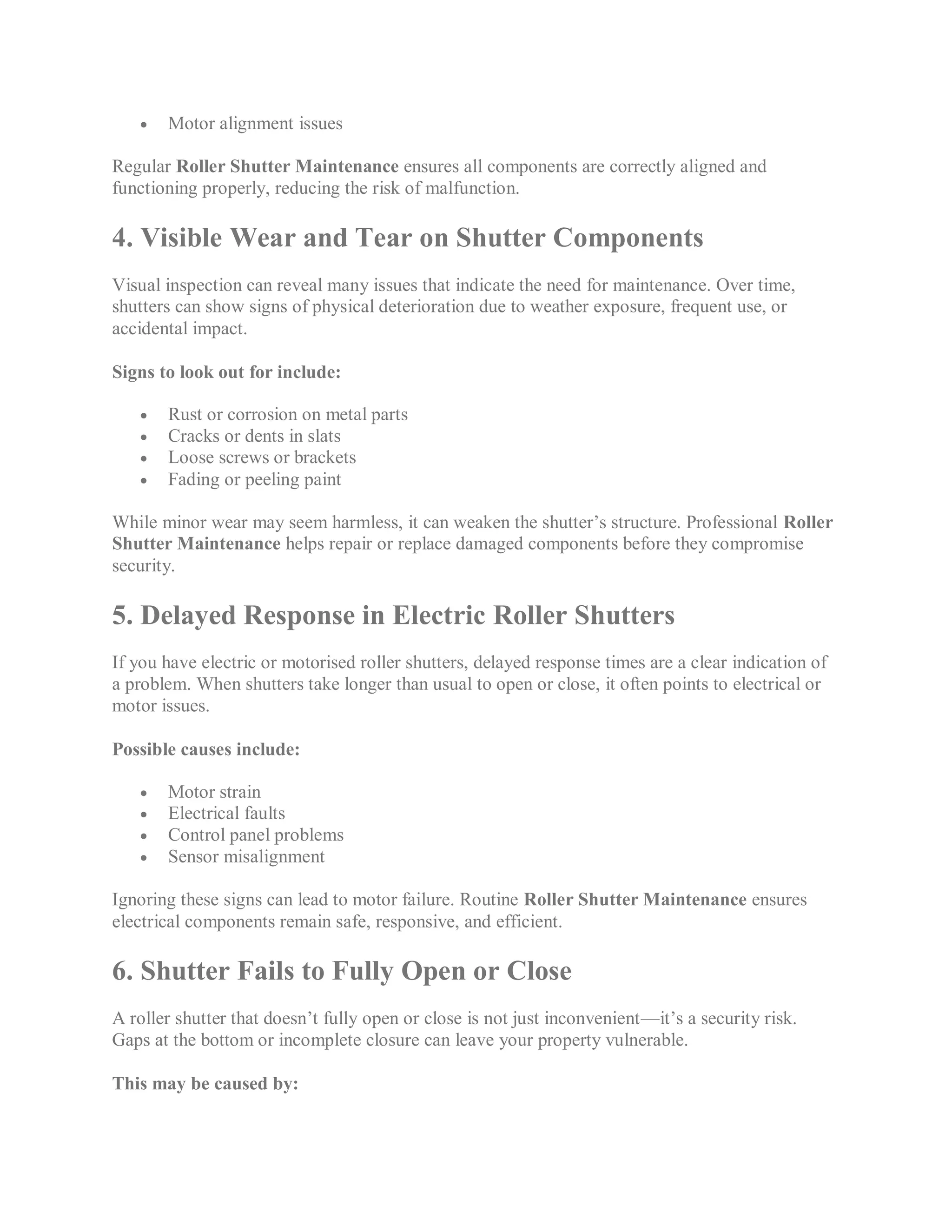 What Are the Signs Your Roller Shutters Need Maintenance. | PDF