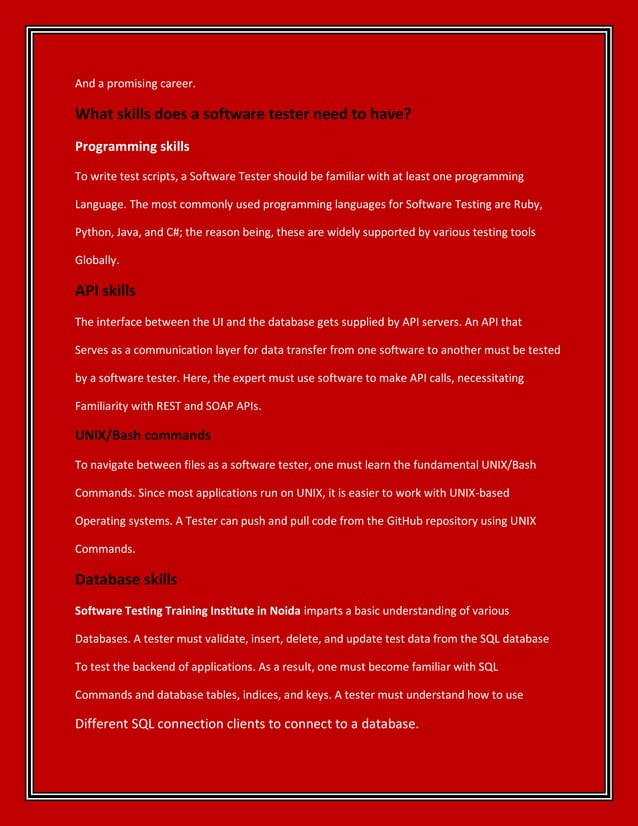 What are the Skills needed for a software Tester-2.pdf | Web ...