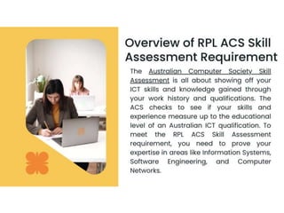 What are the specific RPL ACS Skill Assessment Requirements | PPTX