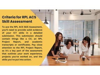 What are the specific RPL ACS Skill Assessment Requirements | PPTX