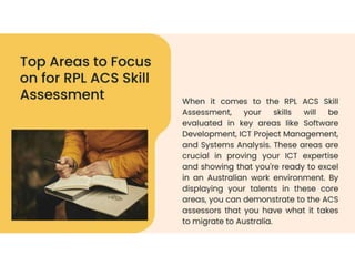 What are the specific RPL ACS Skill Assessment Requirements | PPTX