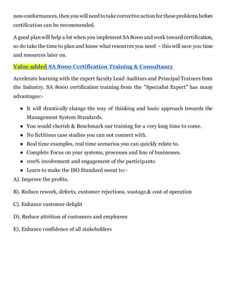 What are the steps for SA 8000 Certification | DOCX