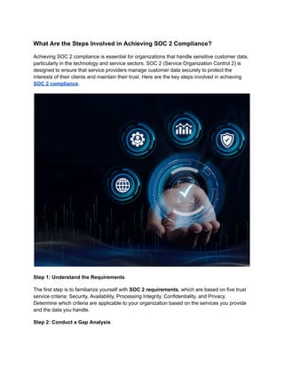 What Are the Steps Involved in Achieving SOC 2 Compliance.pdf | Financial Regulation | Economy