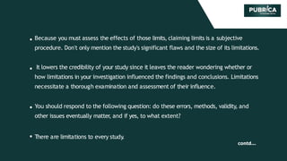 What are the study limitations, and how should they be stated.pptx
