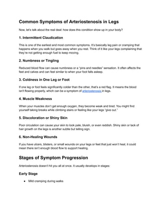 What Are the Symptoms of Arteriostenosis in the Legs_ A Complete Guide ...