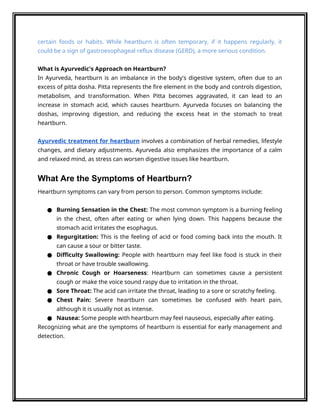 What Are the Symptoms of Heartburn and ayurvedic treatment for ...
