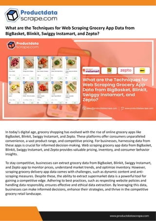 What are the Techniques for Web Scraping Grocery App Data from BigBasket, Blinkit, Swiggy ...