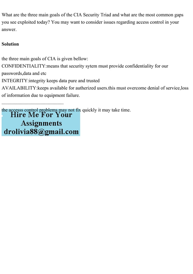 What are the three main goals of the CIA Security Triad and what are.pdf