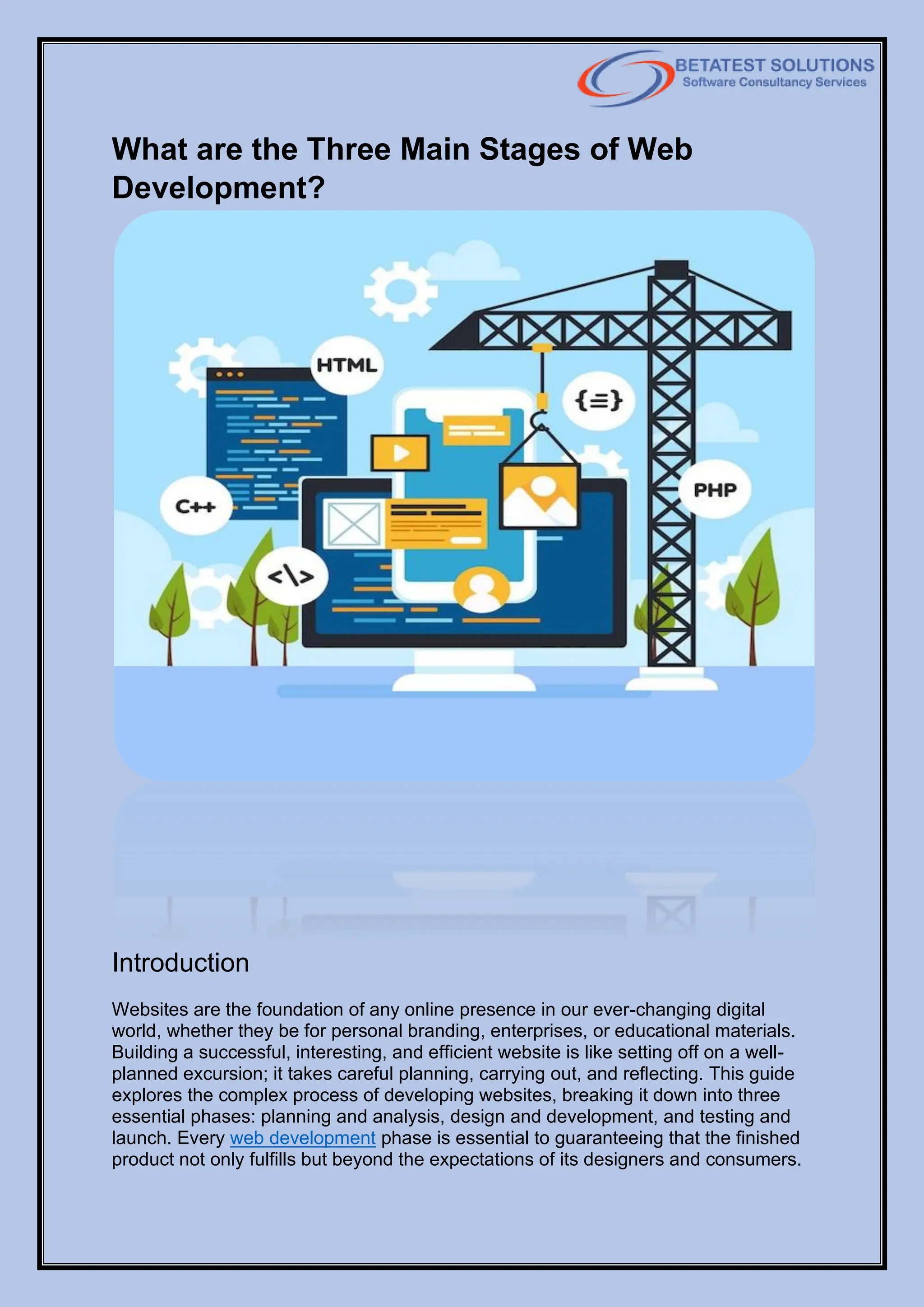 What are the Three Main Stages of Web Development? | PDF