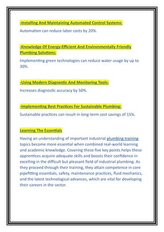 5 Industrial Plumbing Training Topics One Must Know About | PDF
